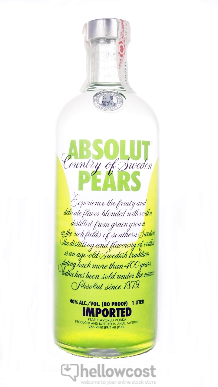 Absolut Pears Vodka 40% 1 Litre - Hellowcost, bienvenue à votre stock ...